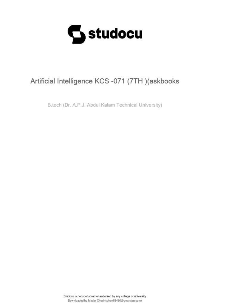 AI Course Notes for B.Tech Students | PDF | Technology & Engineering