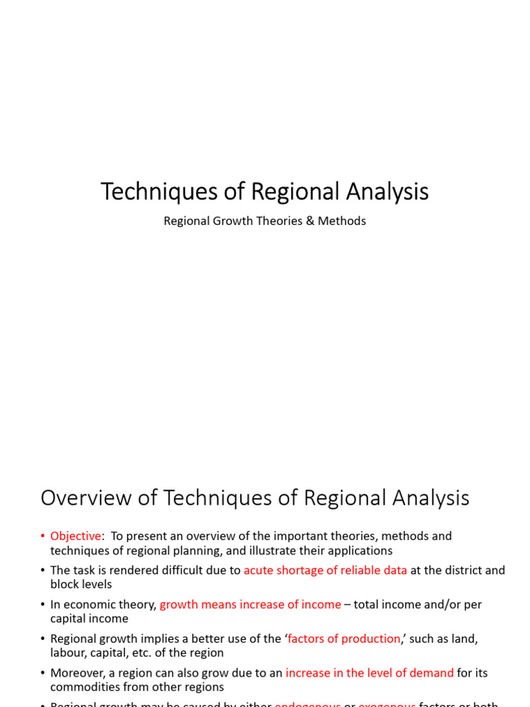 C. 101 Techniques of Regional Analysis | PDF | Economic Growth | Input ...