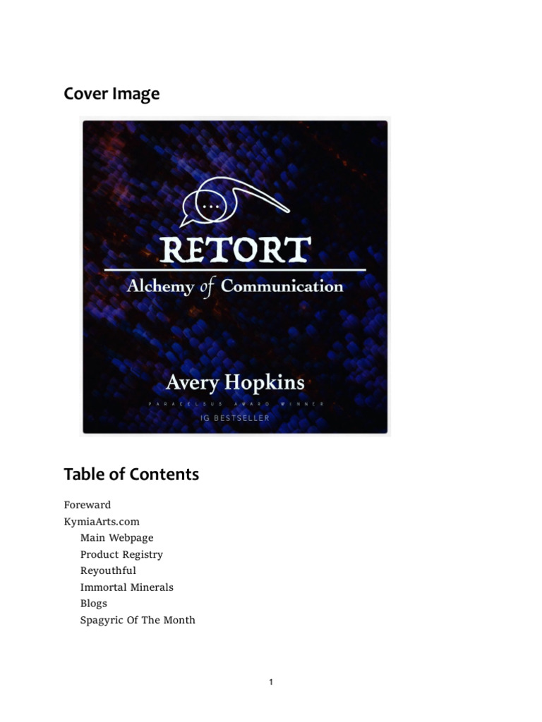 Retort Alchemy of Communication Avery Hopkins | PDF | Alchemy | Soul Retort Alchemy of Communication Avery Hopkins | PDF | Alchemy | Soul