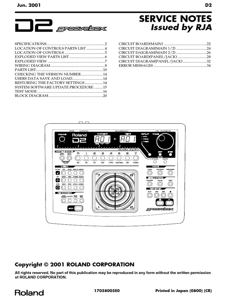 Roland D2 Groovebox Service Manual | PDF | Home & Garden | Technology & Engineering