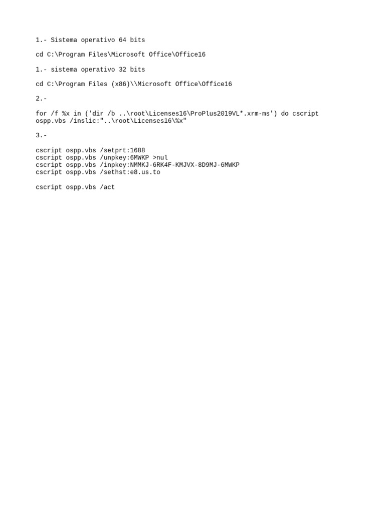 Activador Office 2016 CMD | PDF | Business | Computers