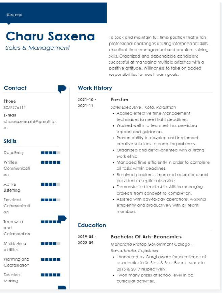 Charu Saxena (Resume) | PDF Charu Saxena (Resume) | PDF
