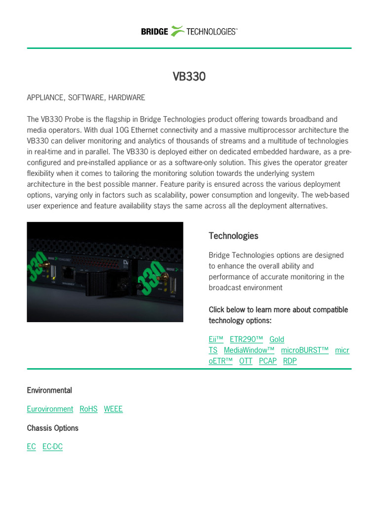 VB330 | PDF | Streaming Media | Computer Network