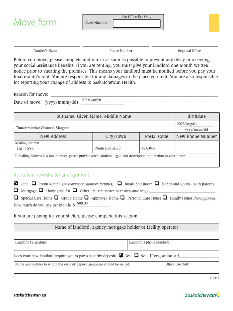 SAP Move Form 1006 | Download Free PDF | Landlord