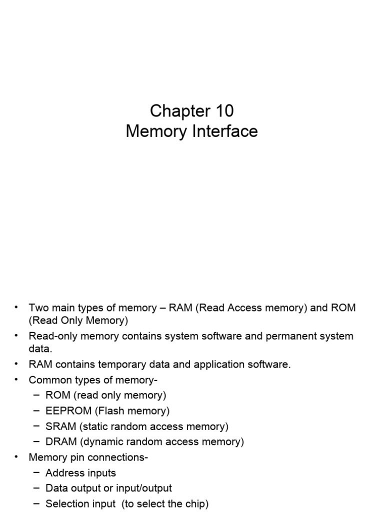 Chapter 10 | PDF | Random Access Memory | Read Only Memory Chapter 10 | PDF | Random Access Memory | Read Only Memory
