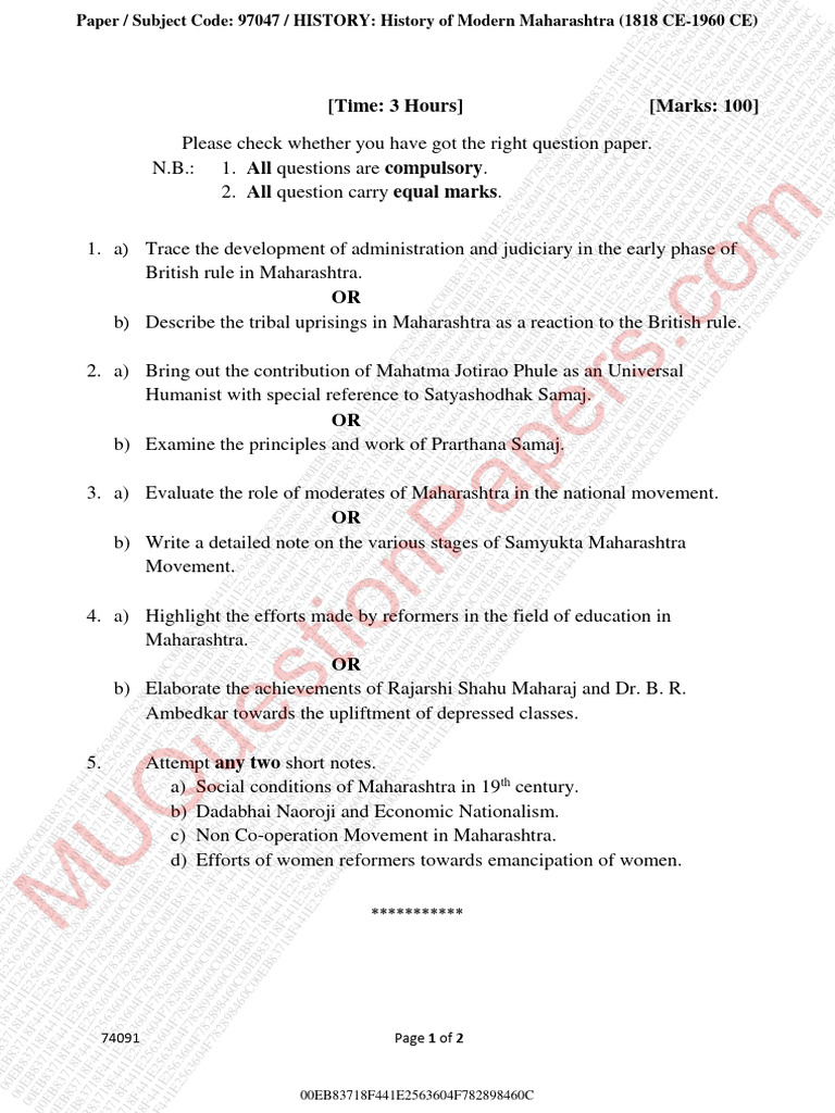 Ba - History - Semester 5 - 2019 - December - History of Modern ...