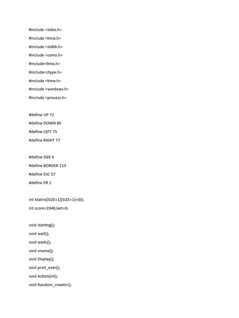 2048 Final Code | PDF