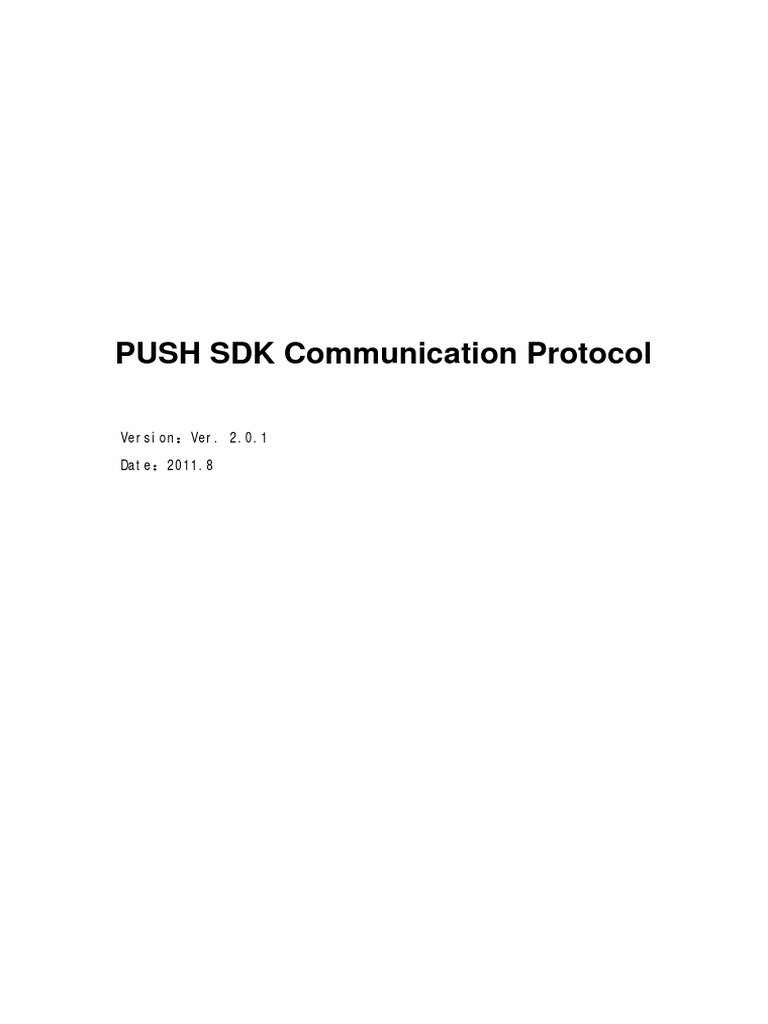 PUSH SDK Communication Protocol V2.0.1 | PDF | Networking | Internet & Web