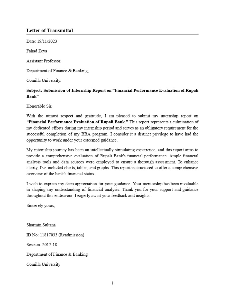 Rupali Bank - Intern Report | PDF