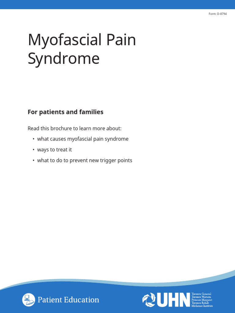Understanding Myofascial Pain Syndrome | PDF | Myofascial Trigger Point ...