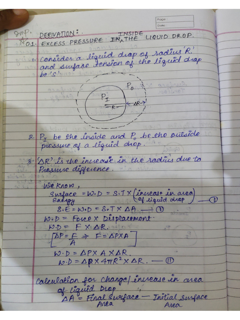 Fluid Mechanics Class 11 Important Derivation | PDF