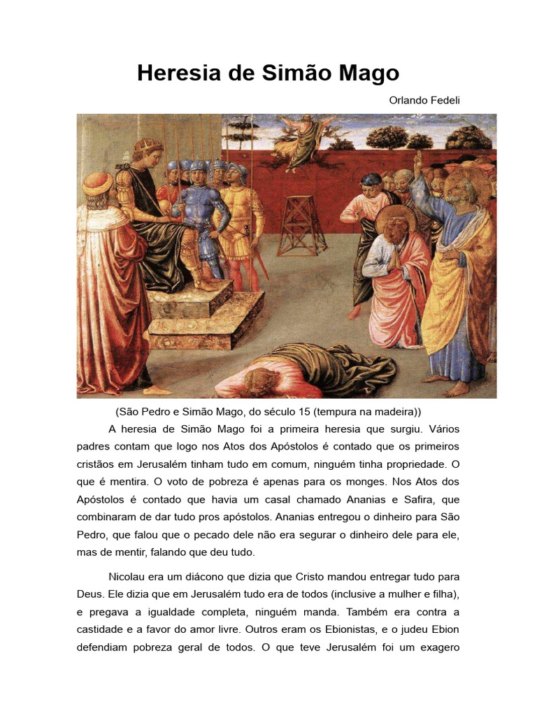 Heresia de Simão Mago | PDF | São Pedro | Deus
