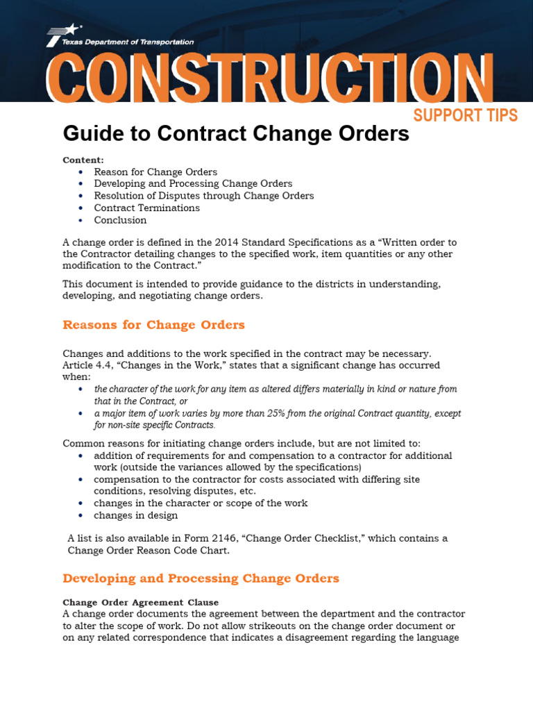 Change Order | PDF
