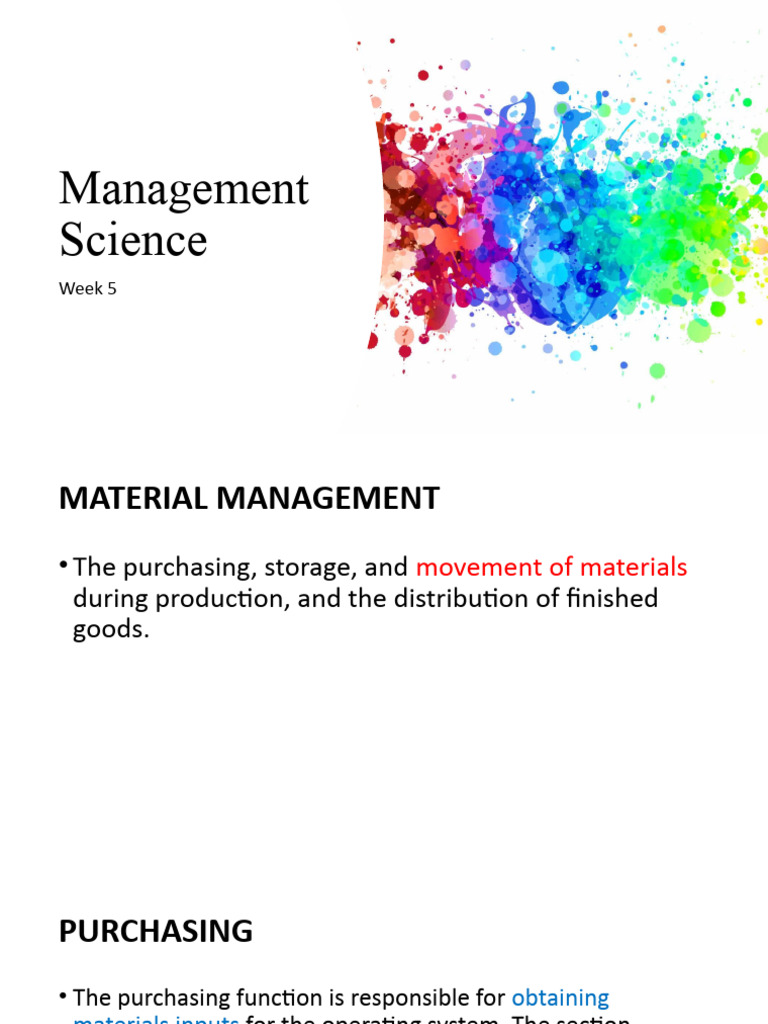 Management Science Week 5 | PDF | Career & Growth