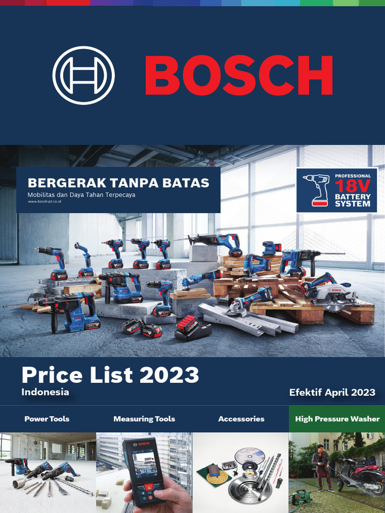 Pricelist Bosch Power Tools 2023 Ver 1 April 2023 Pdf