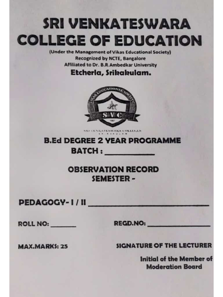 School Observation Record | PDF