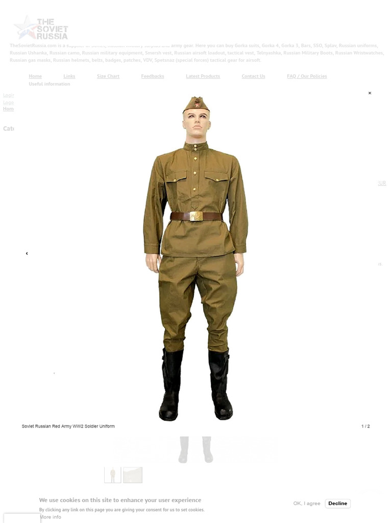 Soviet WW2 Red Army Uniform Replica | PDF | Http Cookie | Softlines ...
