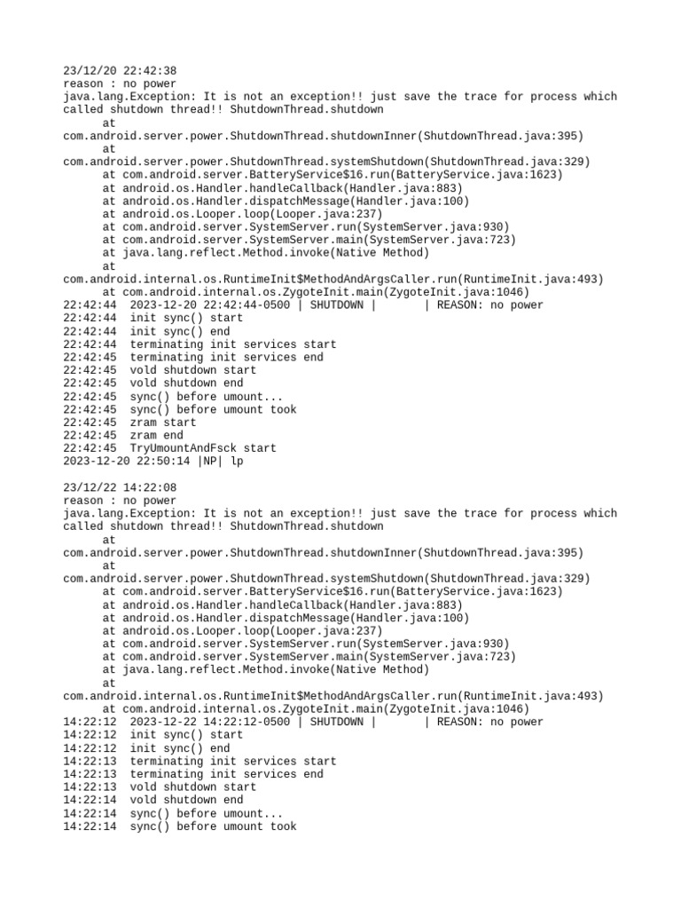 Power Off Reset Reason | PDF | Java (Programming Language) | Operating System Technology