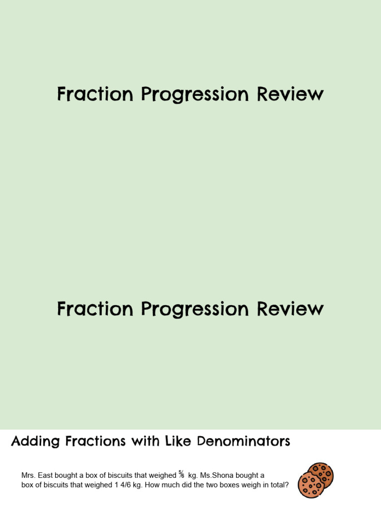 Fractions Progression | PDF | Breads | Food And Drink