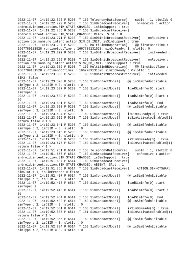 SIM State Changes and Initialization Logs | PDF | Computers