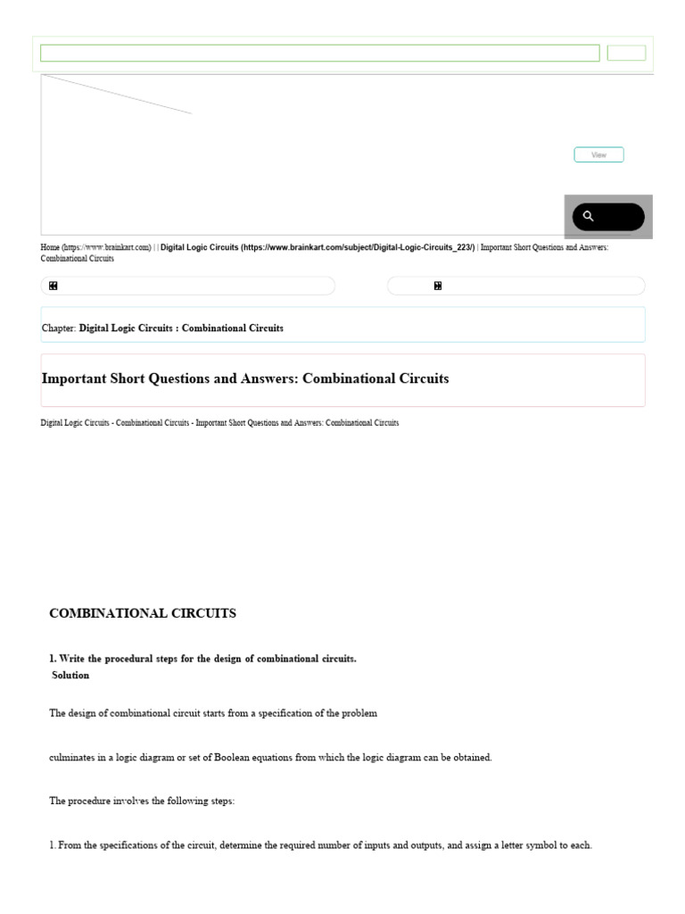 3.important Short Questions and Answers - Combinational Circuits | PDF ... 3.important Short Questions and Answers - Combinational Circuits | PDF ...