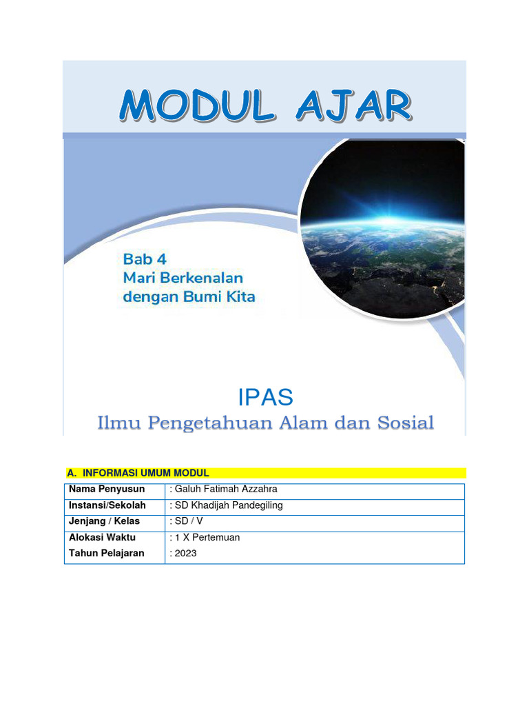 Modul Ajar Ipas Kelas 5 Bab 4 Pdf Sains Matematika