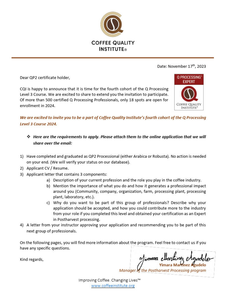 QP3 C4 2024 Invitation To Apply | PDF | Coffee | Academic Term