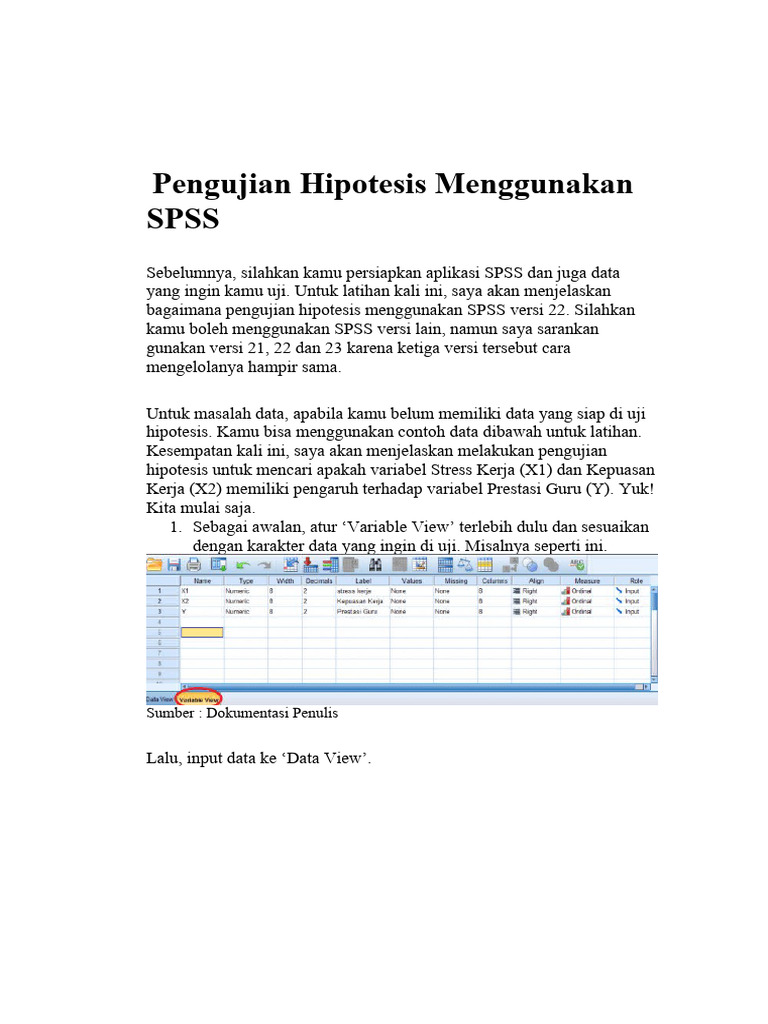 Pengujian Hipotesis Menggunakan Spss Pdf