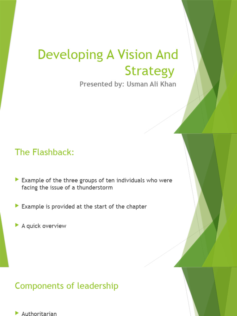 Developing A Vision and Strategy | PDF