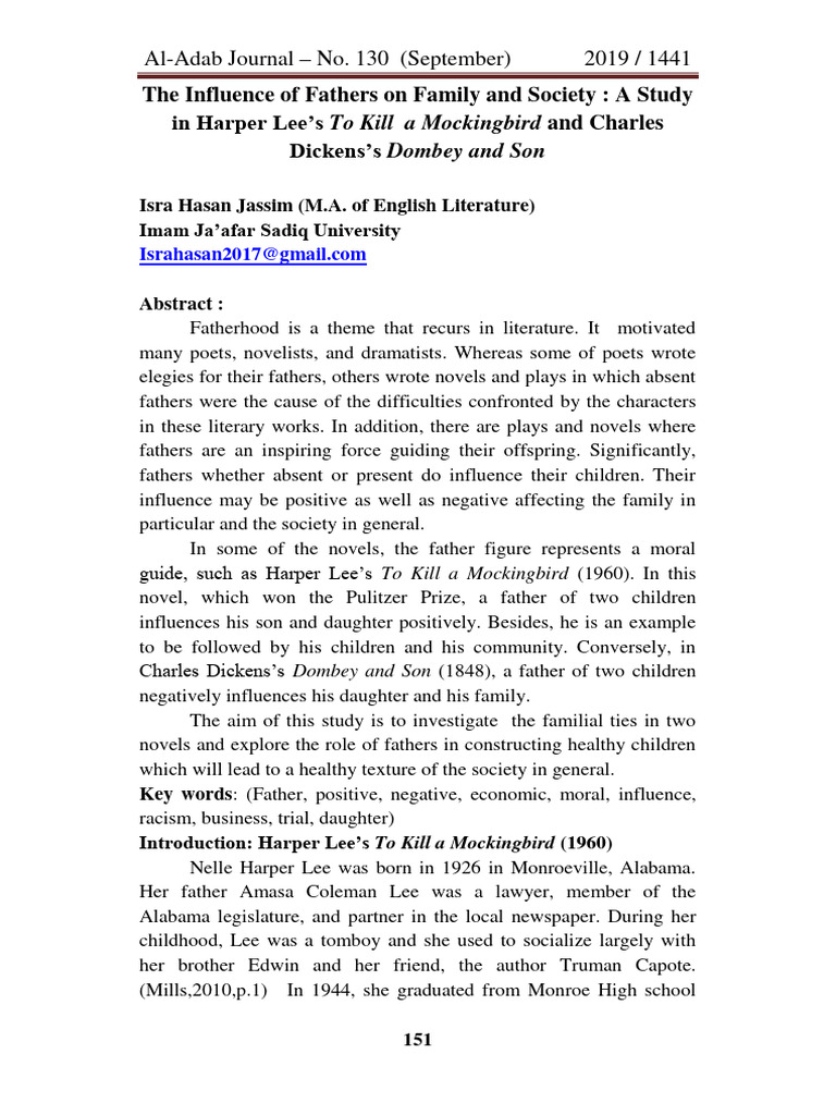 Fathers' Influence in Literature: A Study | PDF | To Kill A Mockingbird ...