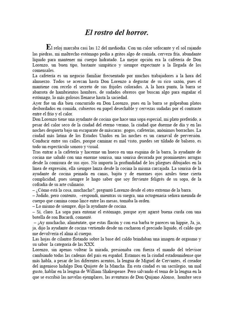 El Rostro Del Horror | PDF
