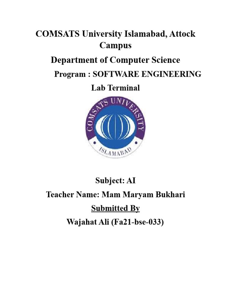 Ai Lab Terminal (Fa21-Bse-033) | PDF Ai Lab Terminal (Fa21-Bse-033) | PDF