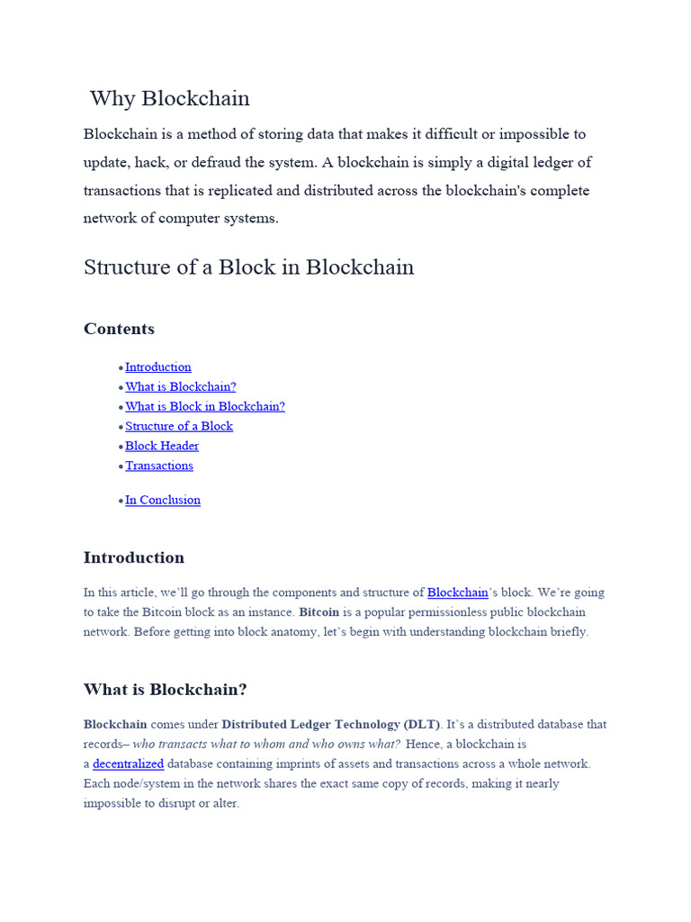 Why Blockchain Unit 1 | PDF | Bitcoin | Cryptocurrency