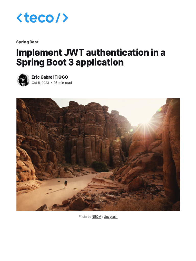 Implement Jwt In Spring Boot 3 Pdf Spring Framework Java Programming Language