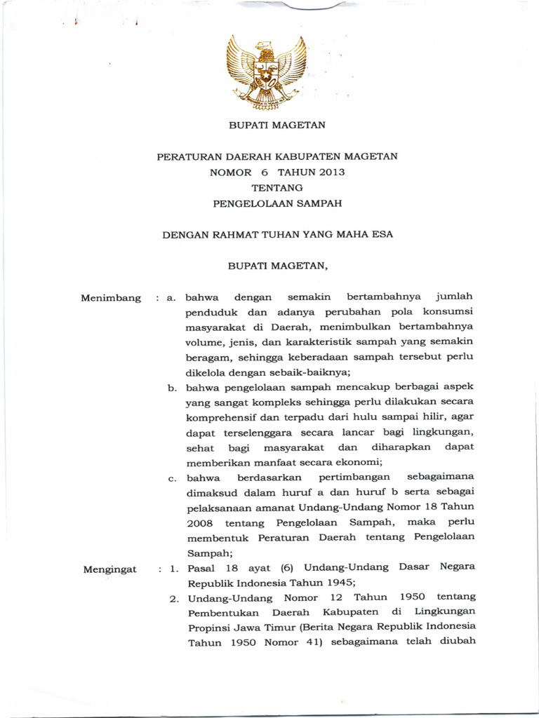 Magetan - Perda 6 Tahun 2013 | PDF | Pengelolaan Keuangan & Uang | Sains & Matematika