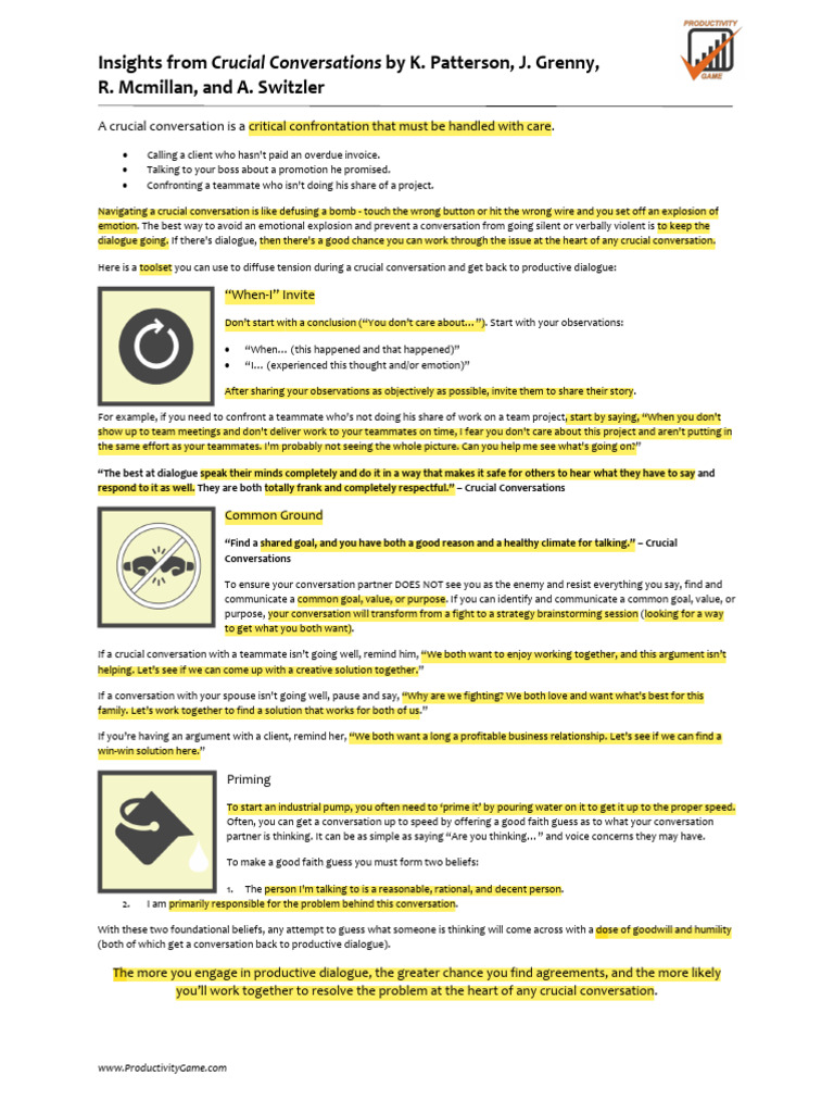 Crucial Conversations | PDF