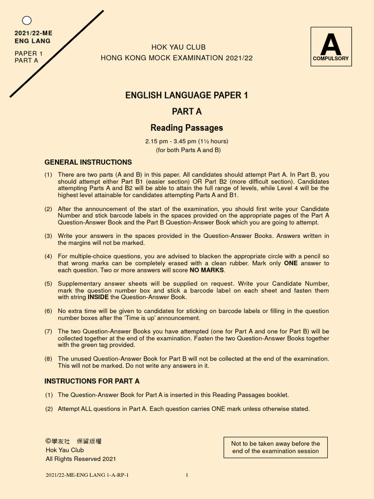 2021 - Eng - Paper 1 - A - RP - v3 FINAL | PDF | Educational Technology ...