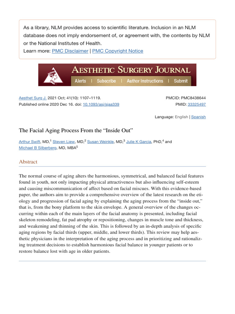 The Facial Aging Process From The "Inside Out" - PMC | PDF