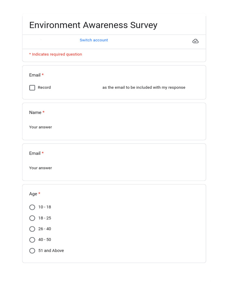 Environment Awareness Survey | PDF