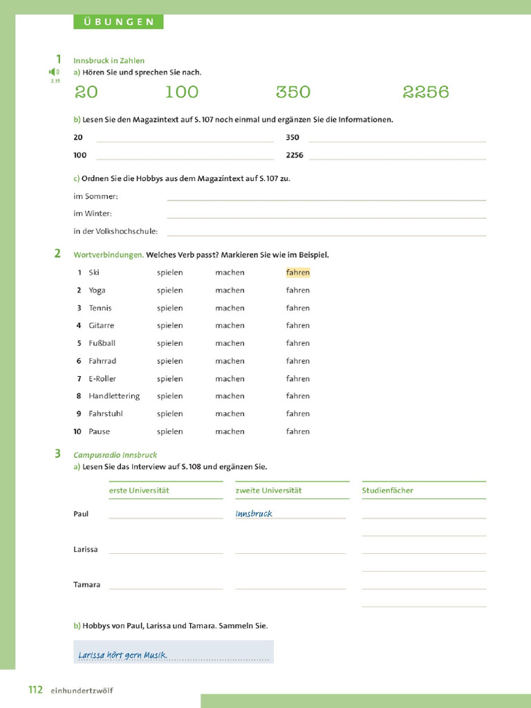 Deutsch Free Time Fun | PDF