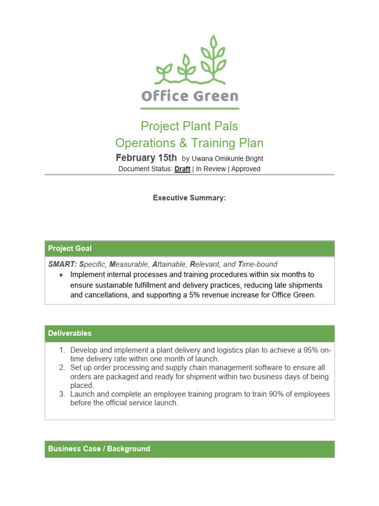 Uwana Project Management - Activity-Template - Project-Charter | PDF