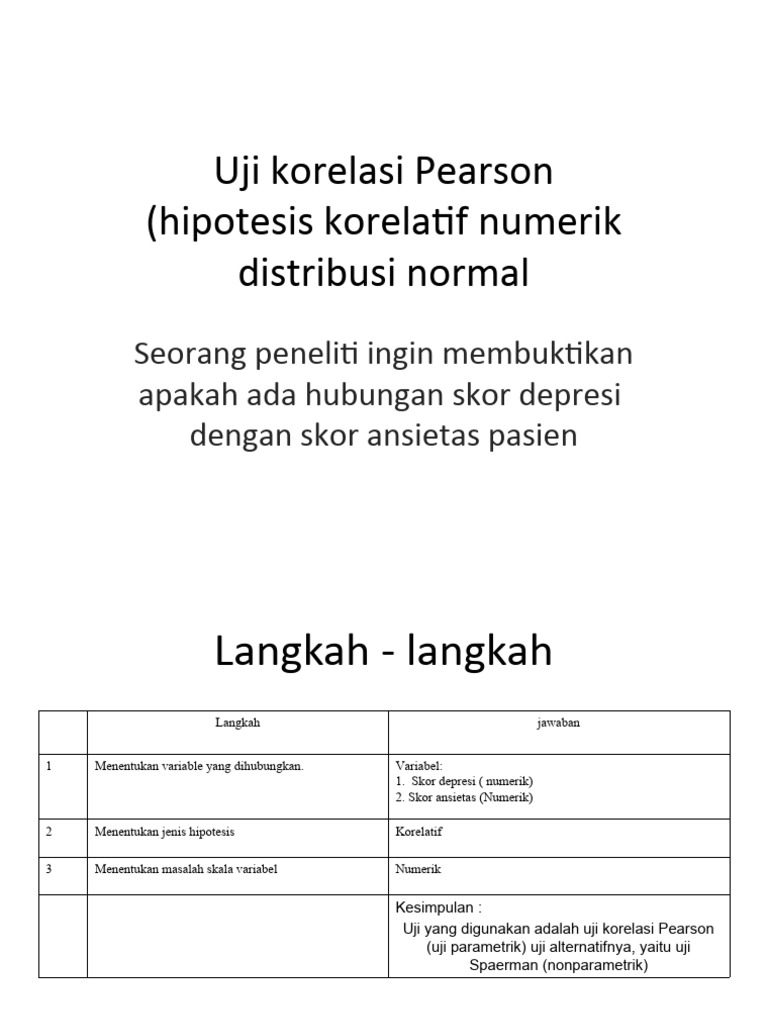 Uji Korelasi Pearson | PDF