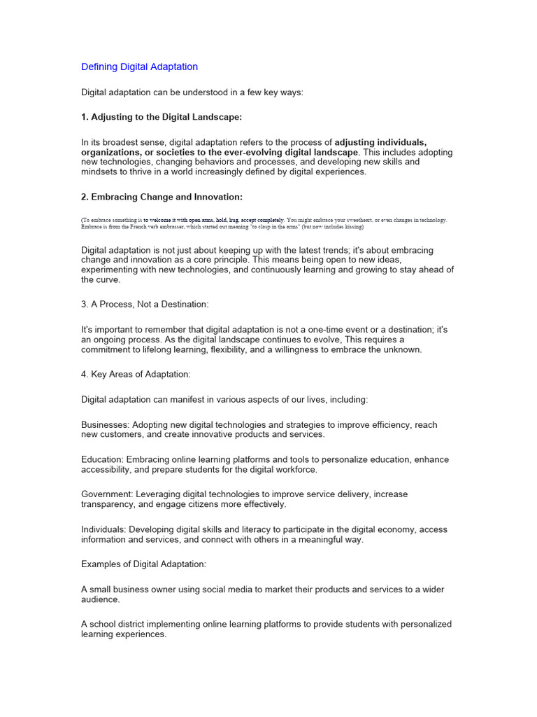 Defining Digital Adaptation: 1. Adjusting To The Digital Landscape ...