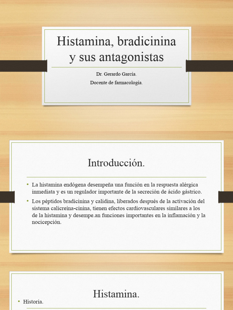 Histamina, Bradicinina y Sus Antagonistas | PDF