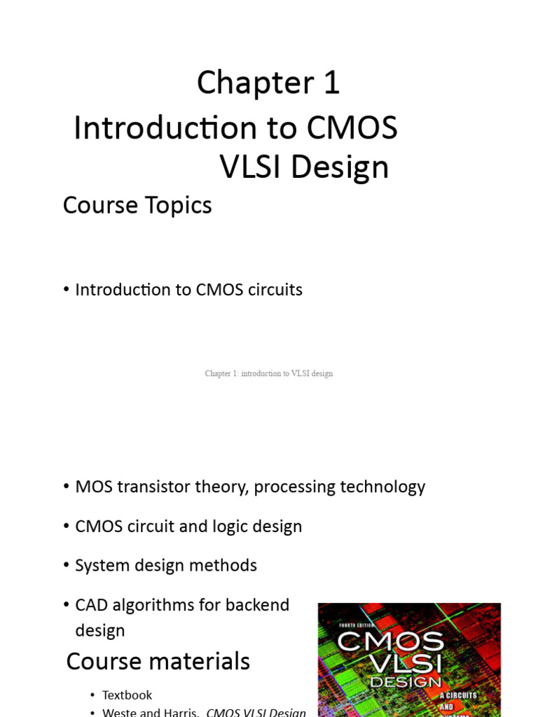 ch01 VLSI Introduction | PDF | Cmos | Field Effect Transistor