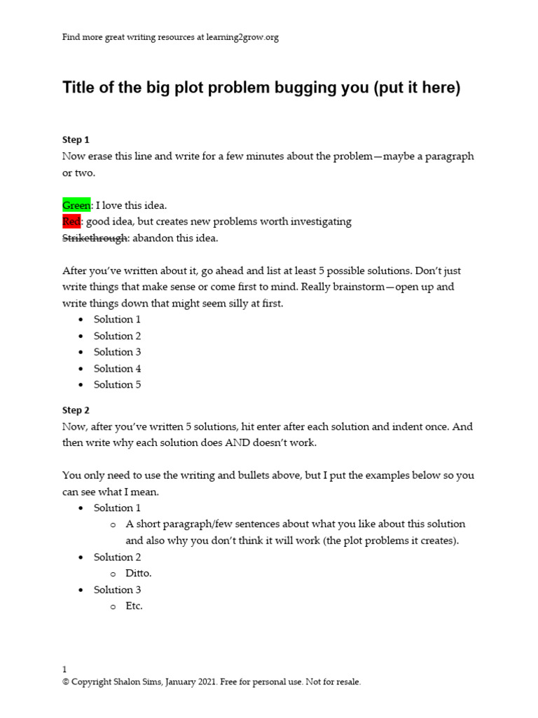 Solving Plot Problems 2021 | Download Free PDF | Paragraph