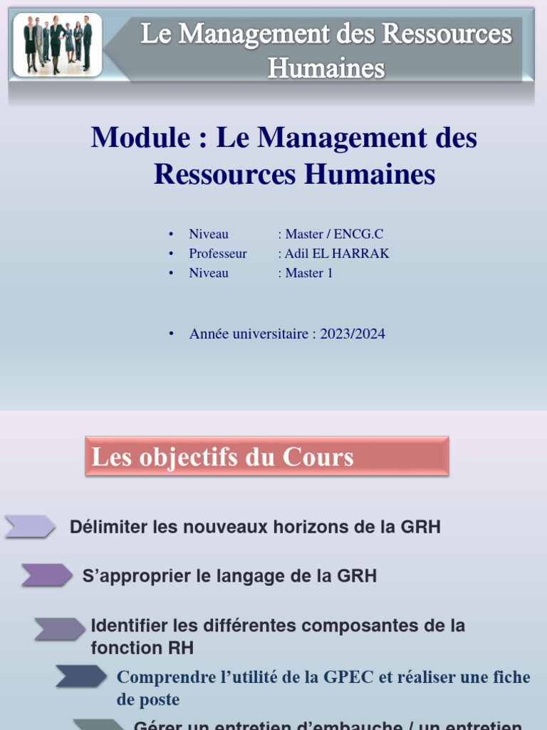Cours MRH A.el Harrak Encgc 2023 - 2024 | PDF