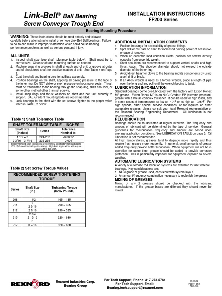 Screw Conveyor Engineering Guide | PDF | Bearing (Mechanical) | Screw