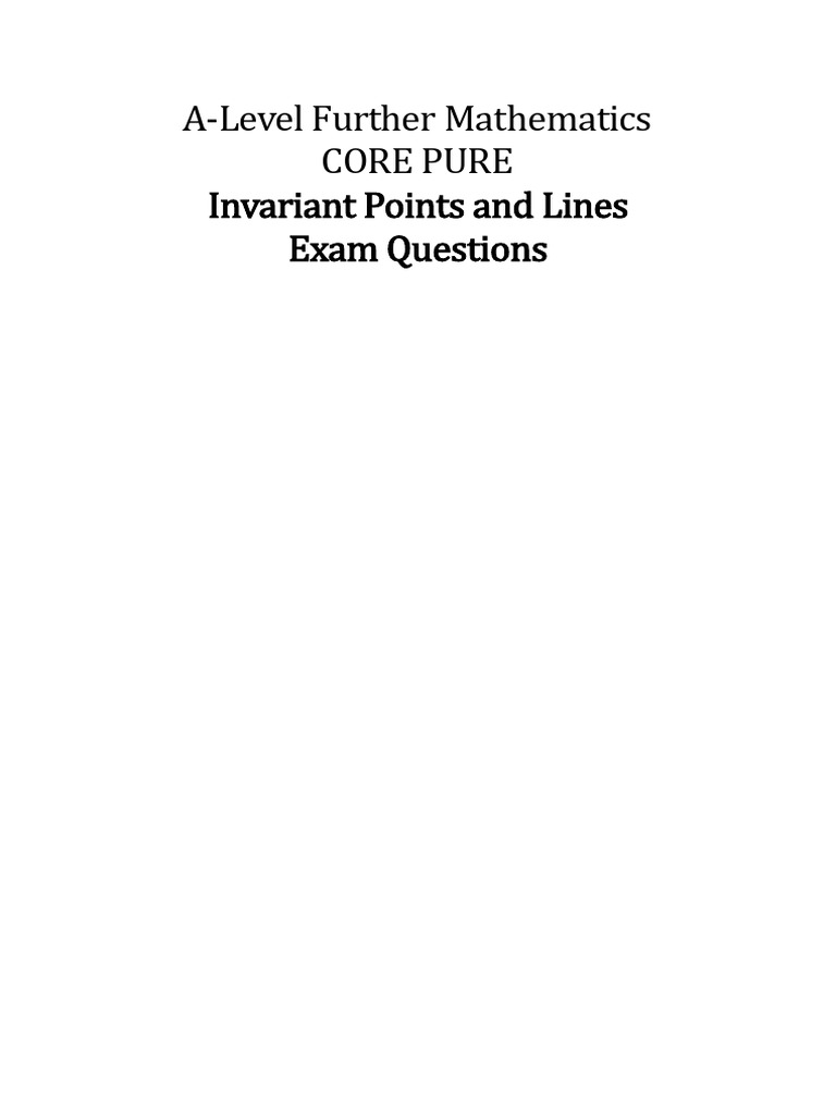 A-Level Further Maths Exam Qs | PDF