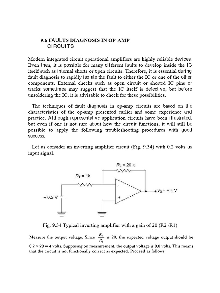 Fault Diagnosis in Op-AMP | PDF